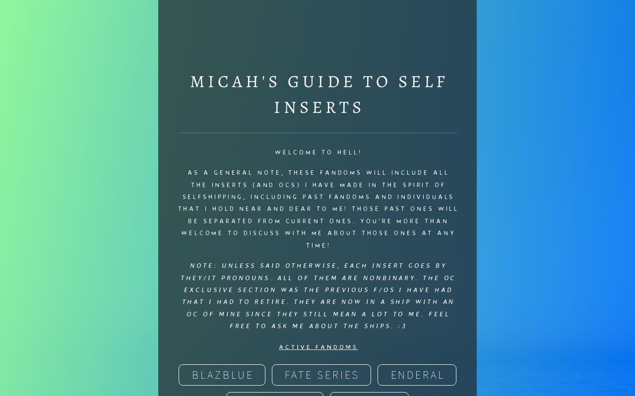 Micah's Self Inserts